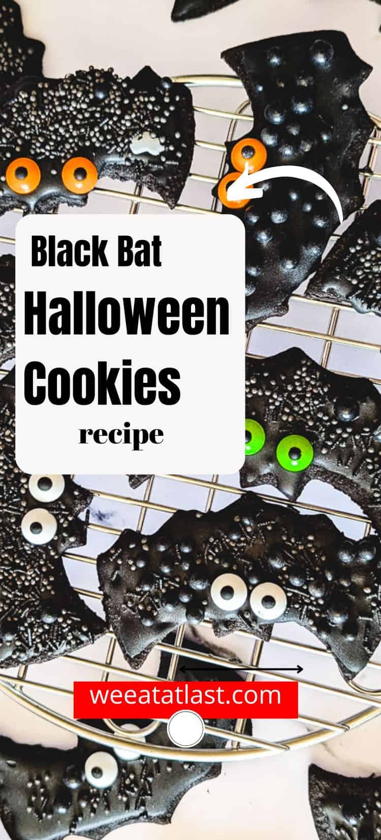 Black Bat Halloween Sugar Cookies - We Eat At Last